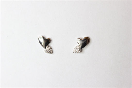 Sølv ørestikker med 2 hjerter – enig.dk